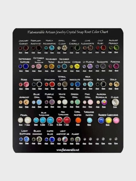 Crystal Rivet color chart – Flatwearable Artisan Jewelry Inc